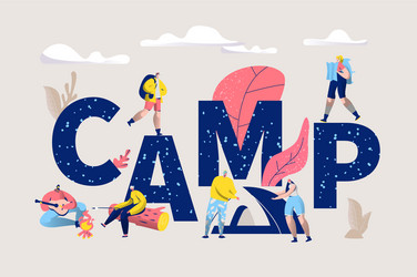 Scene background design for word summer camp Vector Image