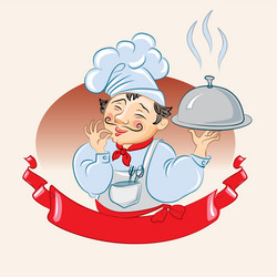 Happy smiling chef cook collection Royalty Free Vector Image