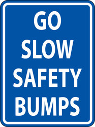 Go slow safety bumps sign on white background Vector Image