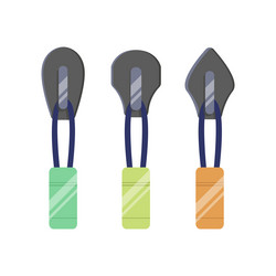 Modern golden and colorful zip sliders for clothes