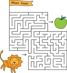 Cartoon lion maze game Royalty Free Vector Image