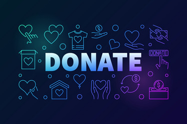 Donate modern outline horizontal Royalty Free Vector Image