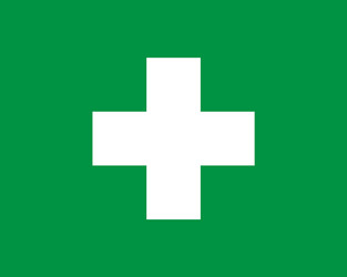 Green plus sign icon cross symbol of safety Vector Image