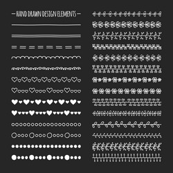 Hand drawn line border set and scribble Royalty Free Vector