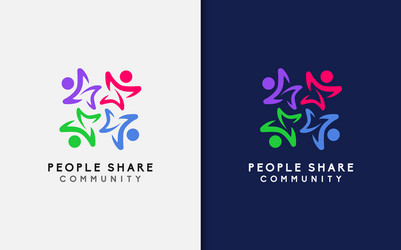 Modern people group logo design with colorful Vector Image