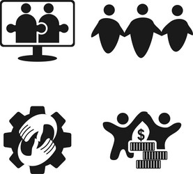 Commitment teamwork together business black logo Vector Image