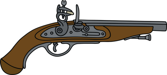Flintlock antique pistol Royalty Free Vector Image