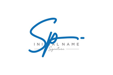 Initial sp signature logo template hand drawn Vector Image