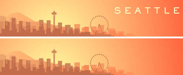 Seattle Skyline Banner Vector Images (72)