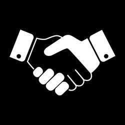White handshake icon Royalty Free Vector Image