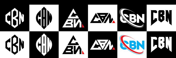Cbn triangle letter logo design with triangle Vector Image