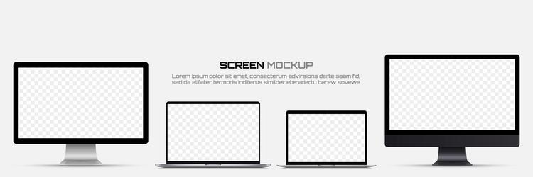 Realistic desktop computer with blank display pc Vector Image