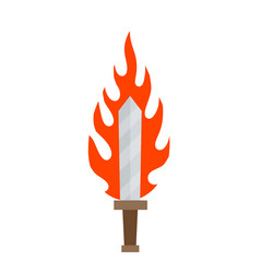 Fiery sword magic weapon of knight Royalty Free Vector Image