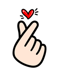 Finger heart korean love sign Royalty Free Vector Image