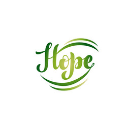 Hand lettering - hope Royalty Free Vector Image
