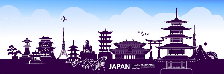 Japan travel destination Royalty Free Vector Image
