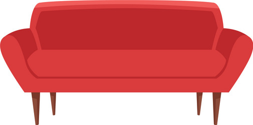 Red couch icon cartoon isolated Royalty Free Vector Image