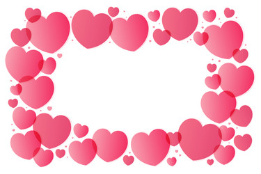 Red pink hearts valentines day frame border Vector Image