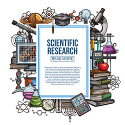 Science poster with microscope symbol Royalty Free Vector