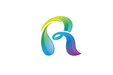 Creative letter r logo with purple gradient Vector Image