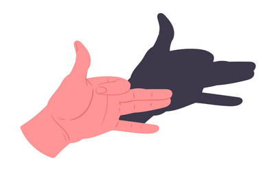 Cartoon hands shadow gesture shadow theatre Vector Image