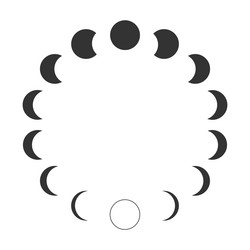 Moon phases moving in circle calendar lunar cycle Vector Image