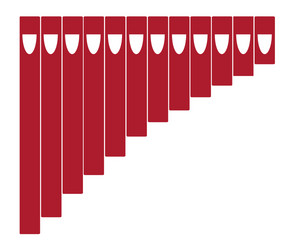 Traditional pan pipes outline drawing Royalty Free Vector