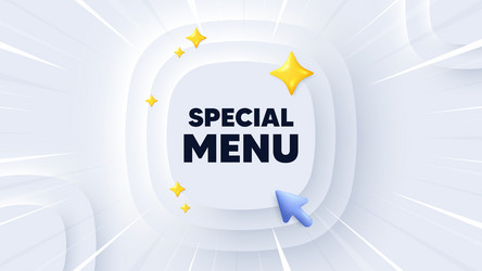 Special menu tag kitchen food offer Royalty Free Vector