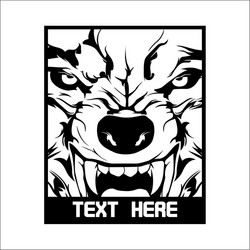 Roar angry wolf hand drawing Royalty Free Vector Image
