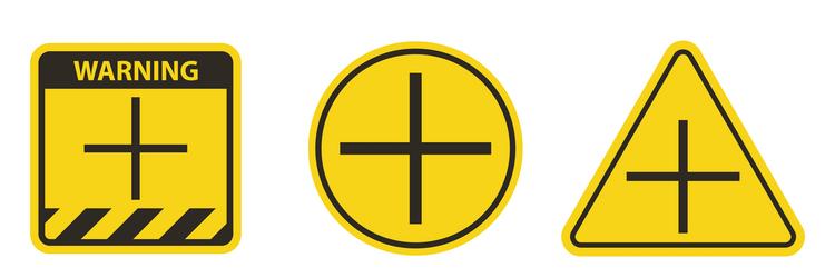 Plus positive polarity symbol sign isolate Vector Image