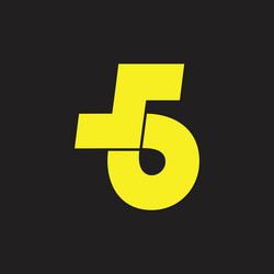 Letter 5b simple geometric logo Royalty Free Vector Image