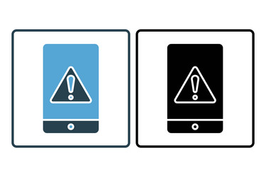 Phone error icon with exclamation mark Royalty Free Vector