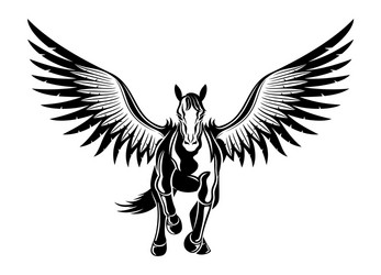 Angry pegasus flying horse majestic Royalty Free Vector