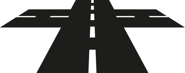 Crossroads icon crossway and crossing Royalty Free Vector