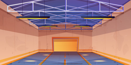 Flat warehouse logistics interior with workers Vector Image