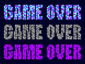 Game over pixel art text informing about Vector Image