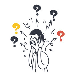 Hand drawn doodle confused person for choice Vector Image