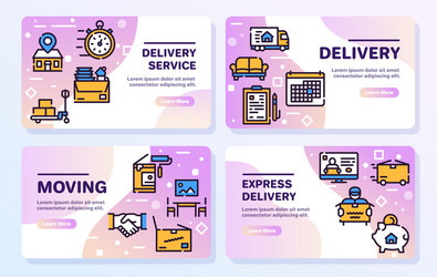 Moving service icons Royalty Free Vector Image