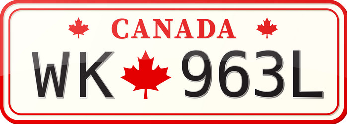 Ontario canada car license plate registration Vector Image