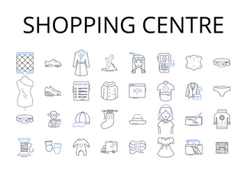 Shopping centre line icons collection retail Vector Image