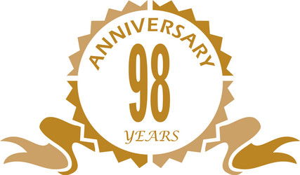 98 years ribbon anniversary Royalty Free Vector Image