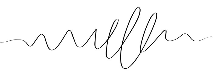 Abstract black curly line isolated on white Vector Image