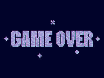 Game over pixel art text informing about Vector Image