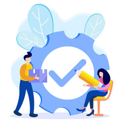 Graphic cartoon character of quality control Vector Image