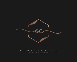 Oc initial letter handwriting logo hand drawn Vector Image