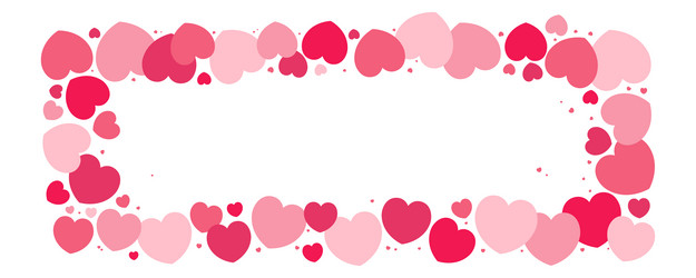Red pink hearts valentines day frame border Vector Image