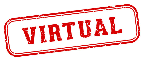 Virtual stamp virtual rectangular stamp on white Vector Image