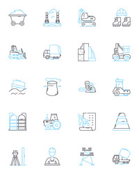 Chemical industry linear icons set polymerization Vector Image