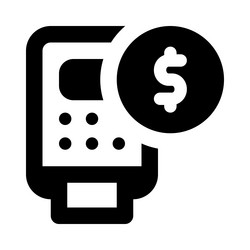 Debit card machine used for prepaid transactions Vector Image