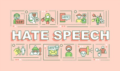 Hate speech red word concepts banner Royalty Free Vector